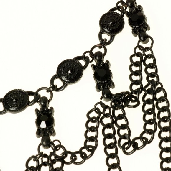 Jewelry | Black Bib Necklace Goth Choker Black Drippy Chains | Poshmark